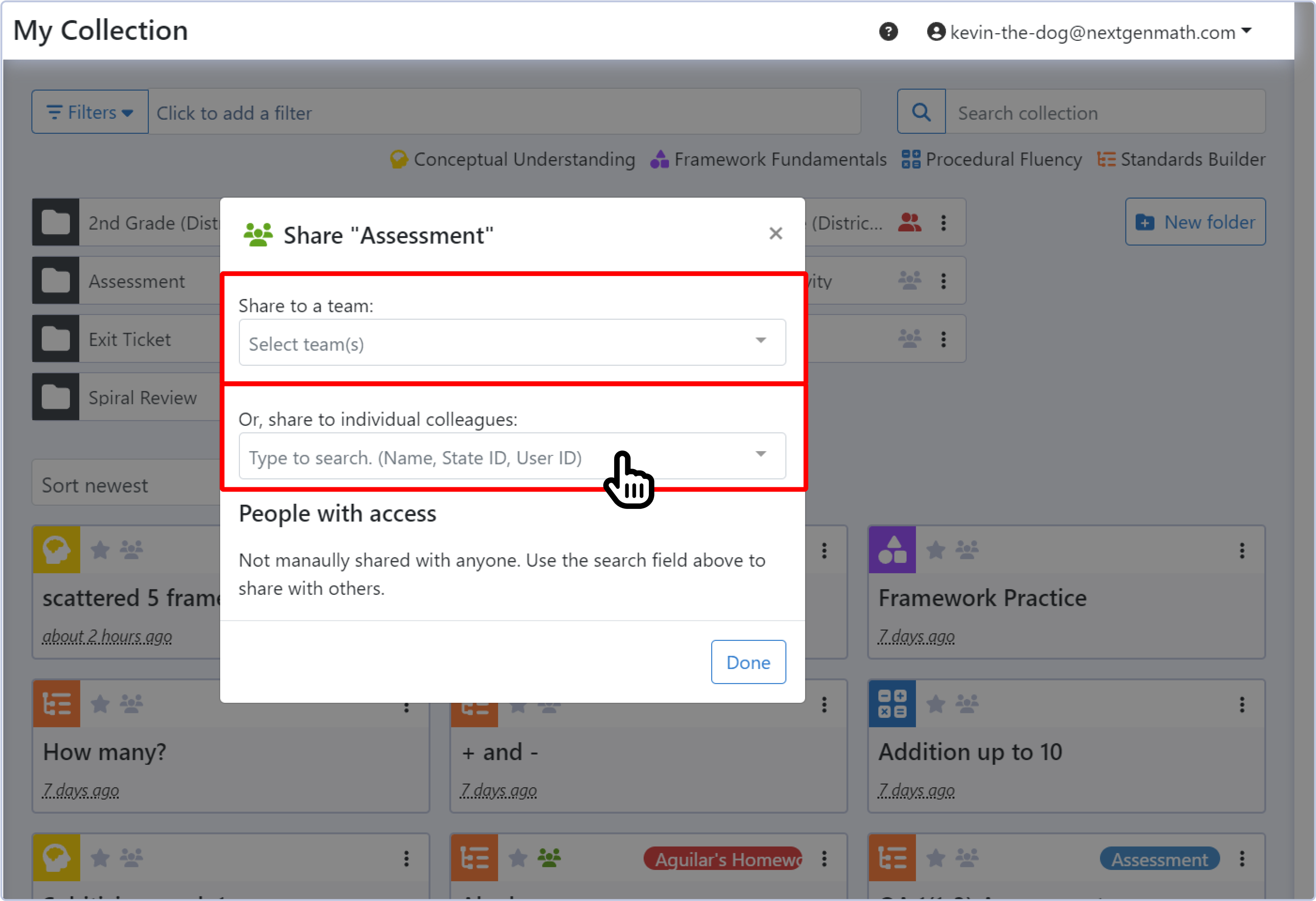 My Collection overview – Next Gen Math