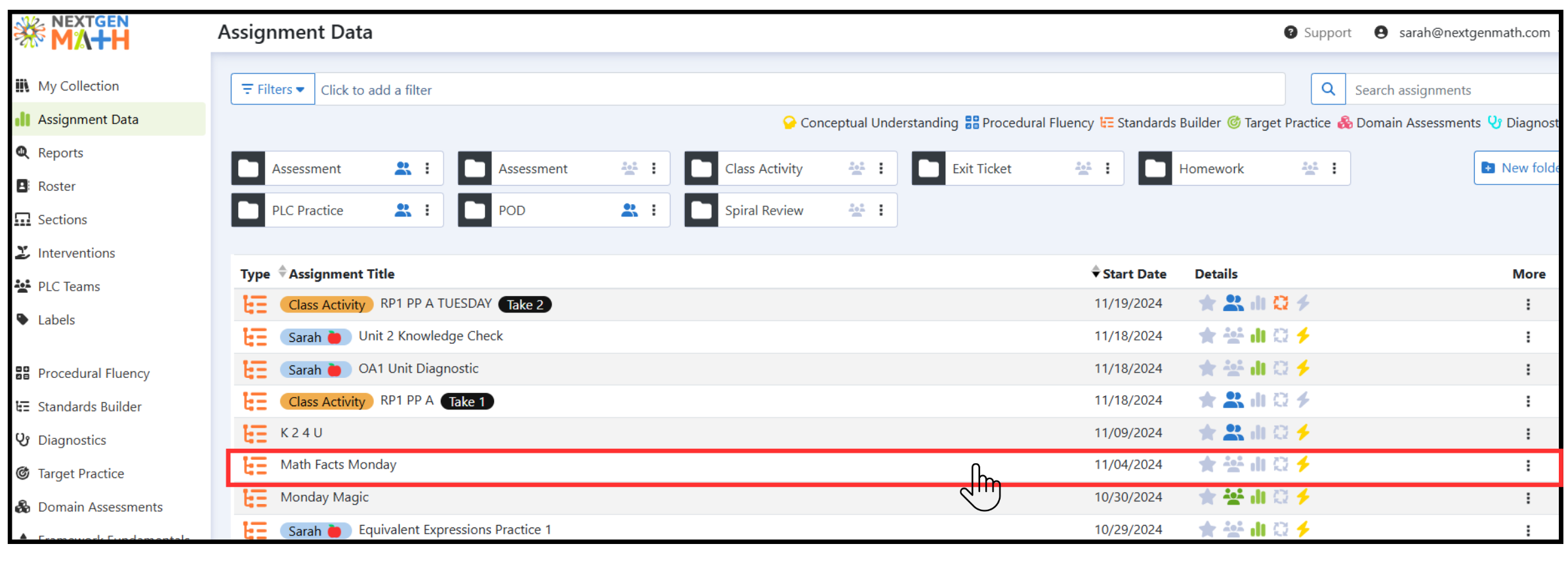Editing an Assignment to Add a Newly Enrolled Student – Next Gen Math